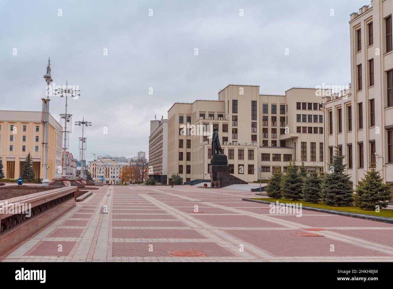 MINSK, BELARUS - November 08 A statue of Lenin in the city of Minsk ...