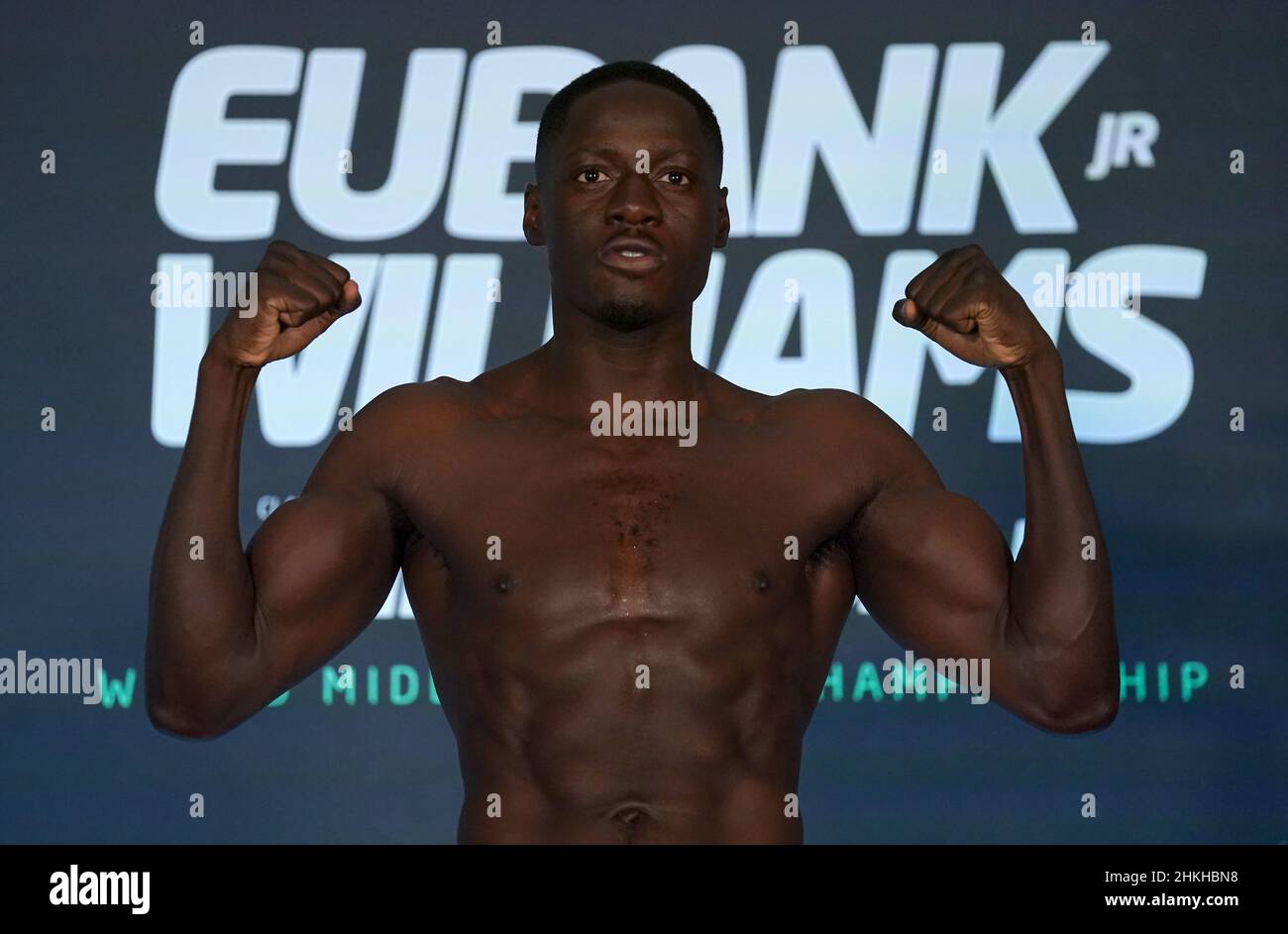 Samuel Antwi during the weigh in at the Park Inn by Raddison, Cardiff ...