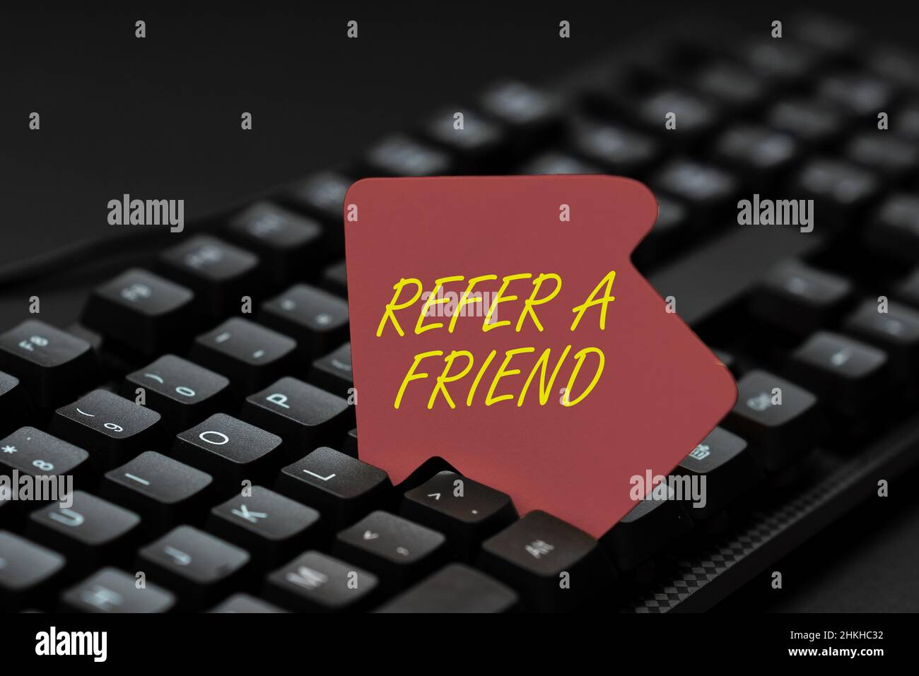 Handwriting text Refer A Friend. Business concept Recommendation ...