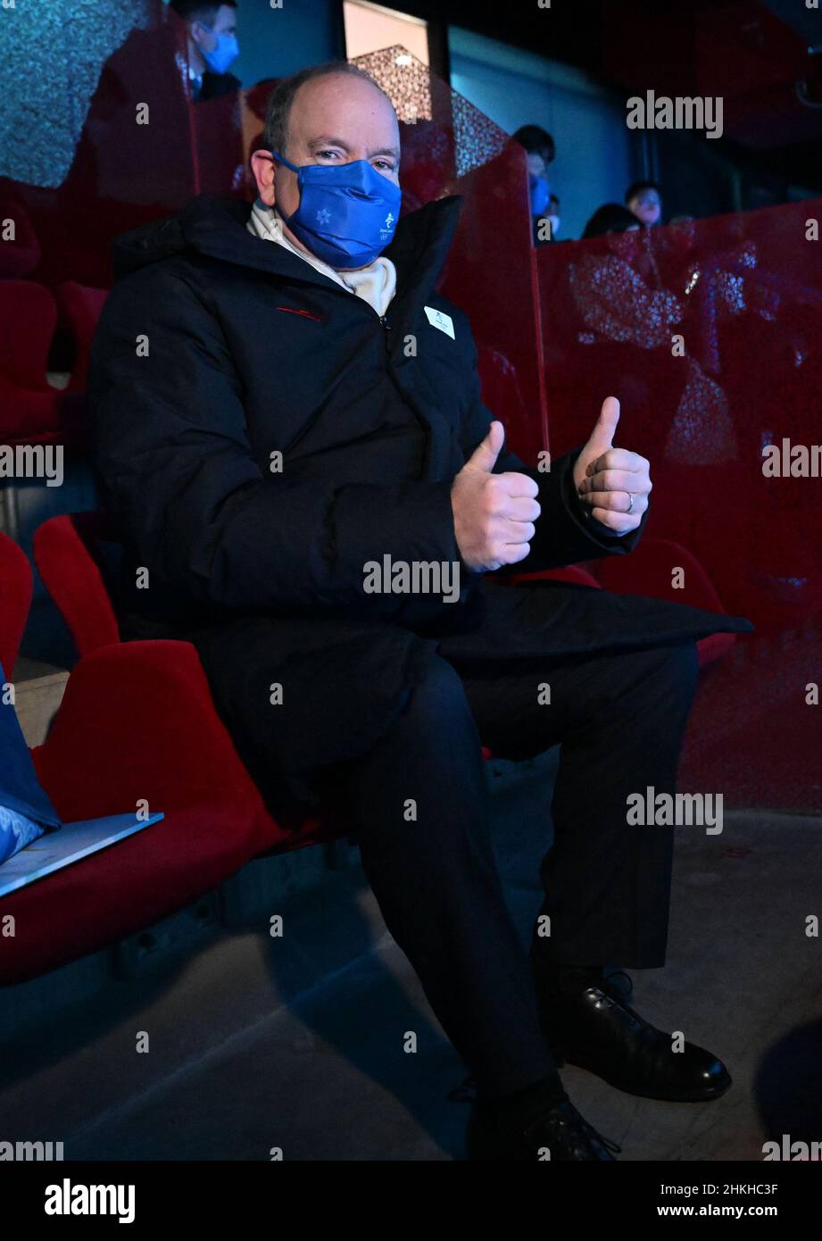 Beijing, China. 4th Feb, 2022. Prince Albert II of Monaco gives the ...