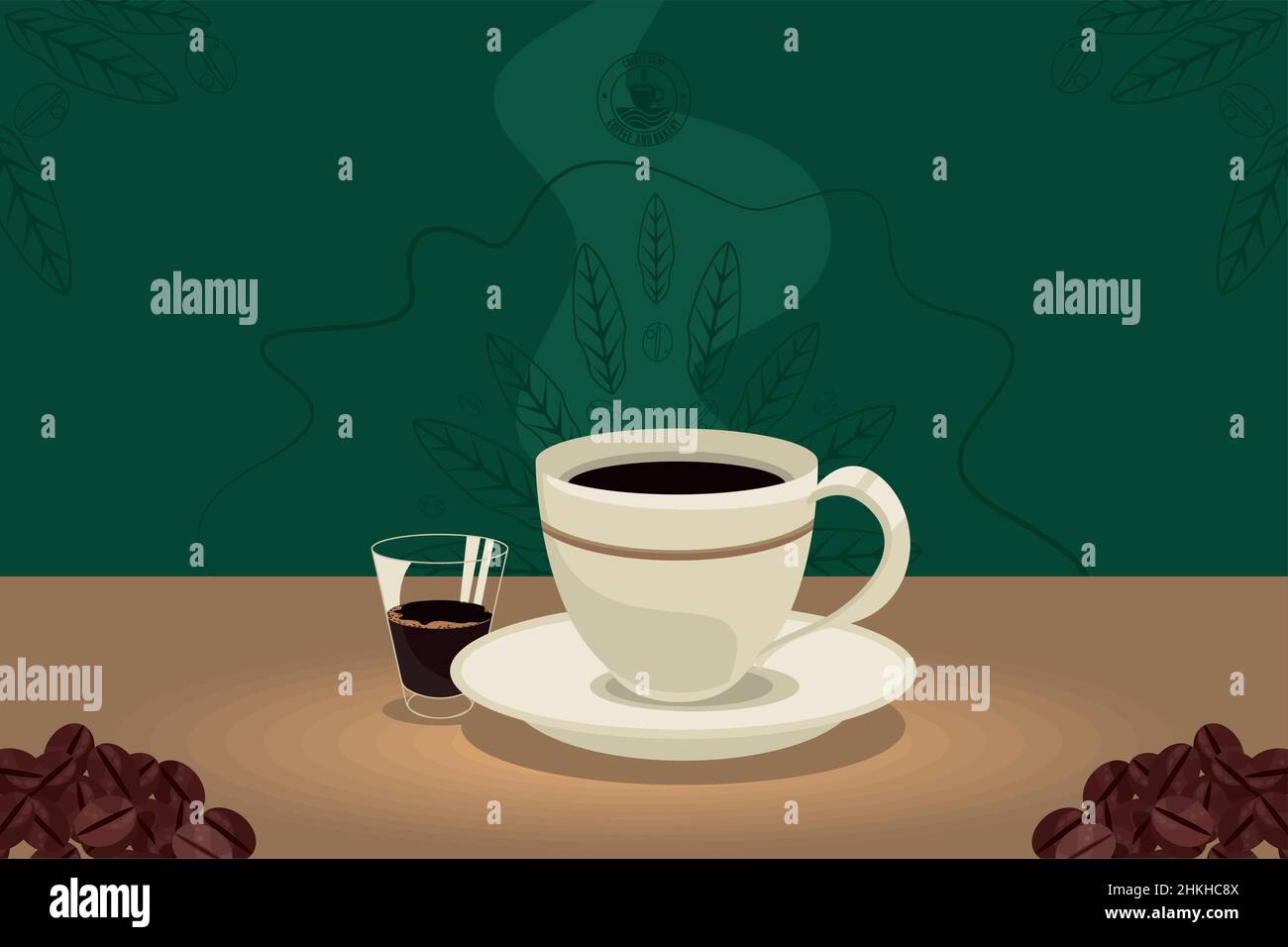 coffee cup and glass Stock Vector Image & Art - Alamy