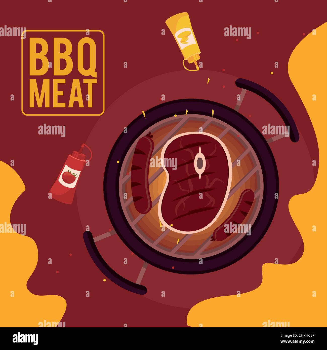 bbq meat lettering with sauces Stock Vector Image & Art - Alamy