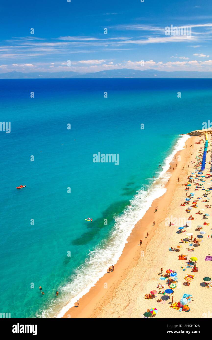 Sea sandy beach in Tropea - Calabria, Italy, Europe Stock Photo - Alamy