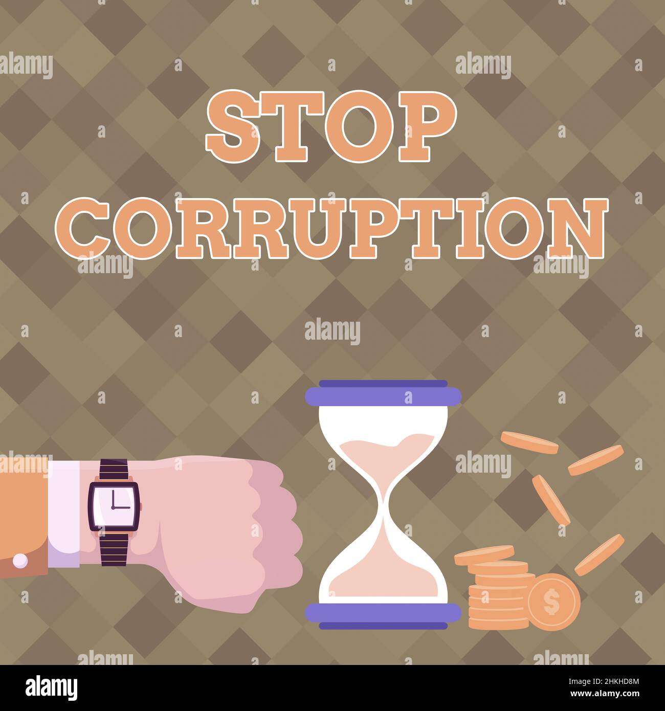 Sign displaying Stop Corruption. Word Written on Put an end in abusing ...