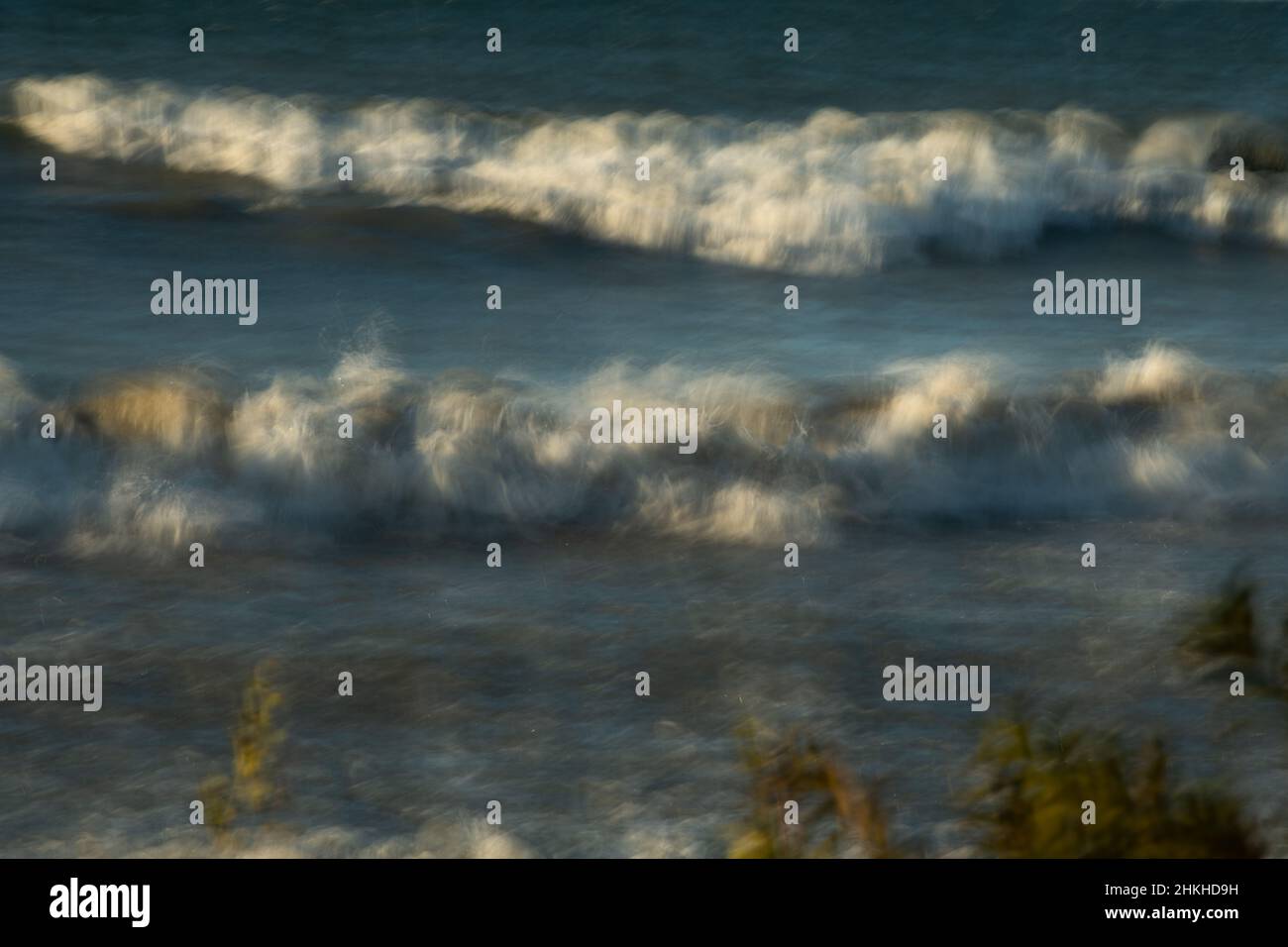 Lake Ontario waves crashing into surf beach front water waves with ...