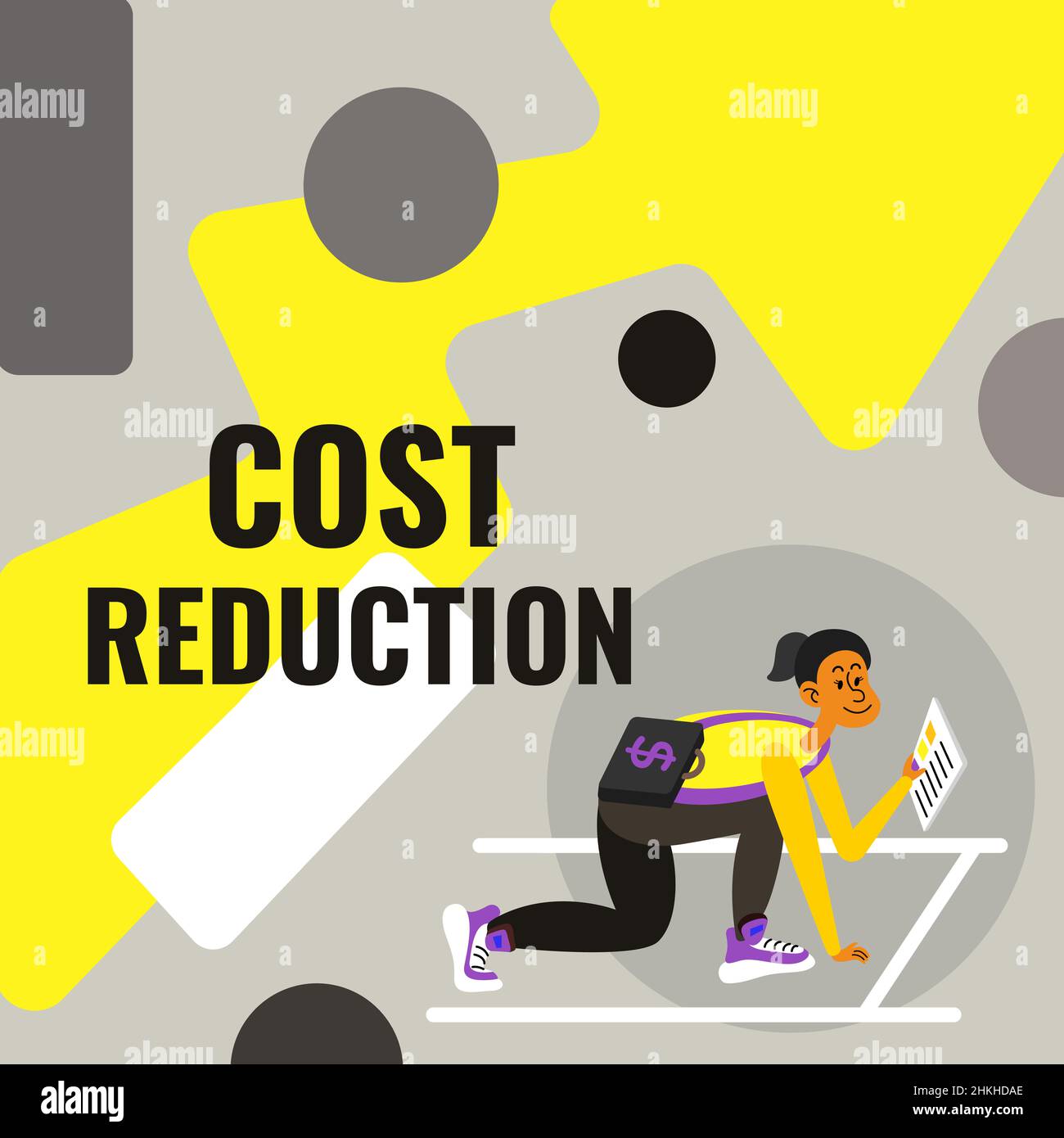 Text sign showing Cost Reduction. Conceptual photo process of finding ...