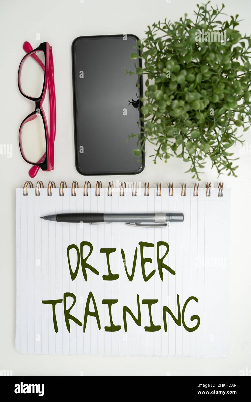 Conceptual display Driver Training. Word Written on prepares a new ...