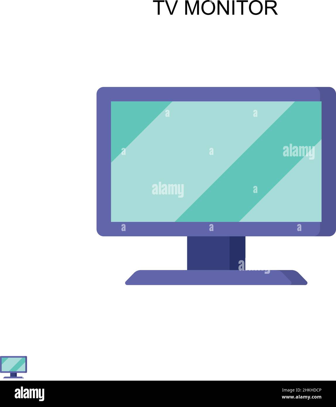 Tv monitor Simple vector icon. Illustration symbol design template for ...