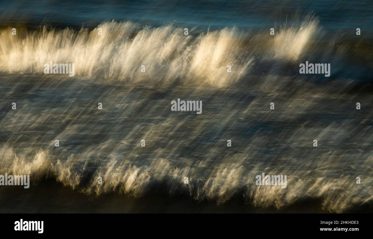 Lake Ontario waves crashing into surf beach front water waves with ...