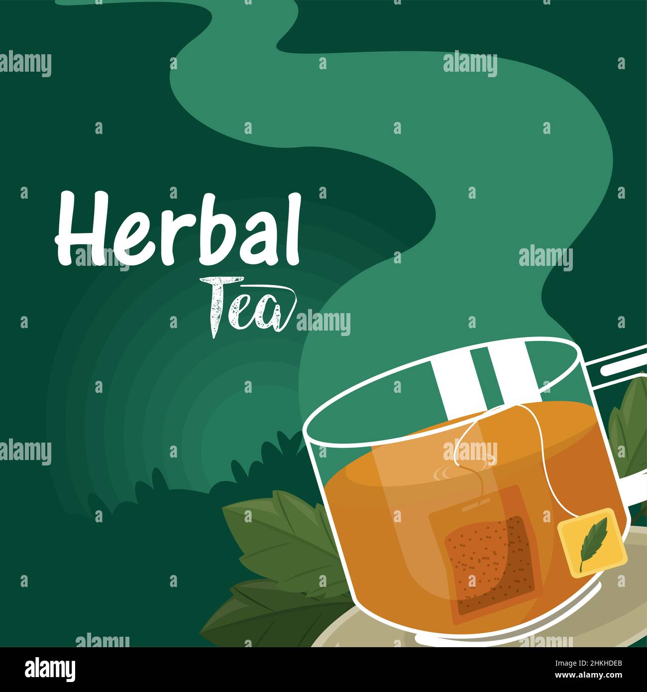 herbal tea lettering with cup Stock Vector Image & Art - Alamy