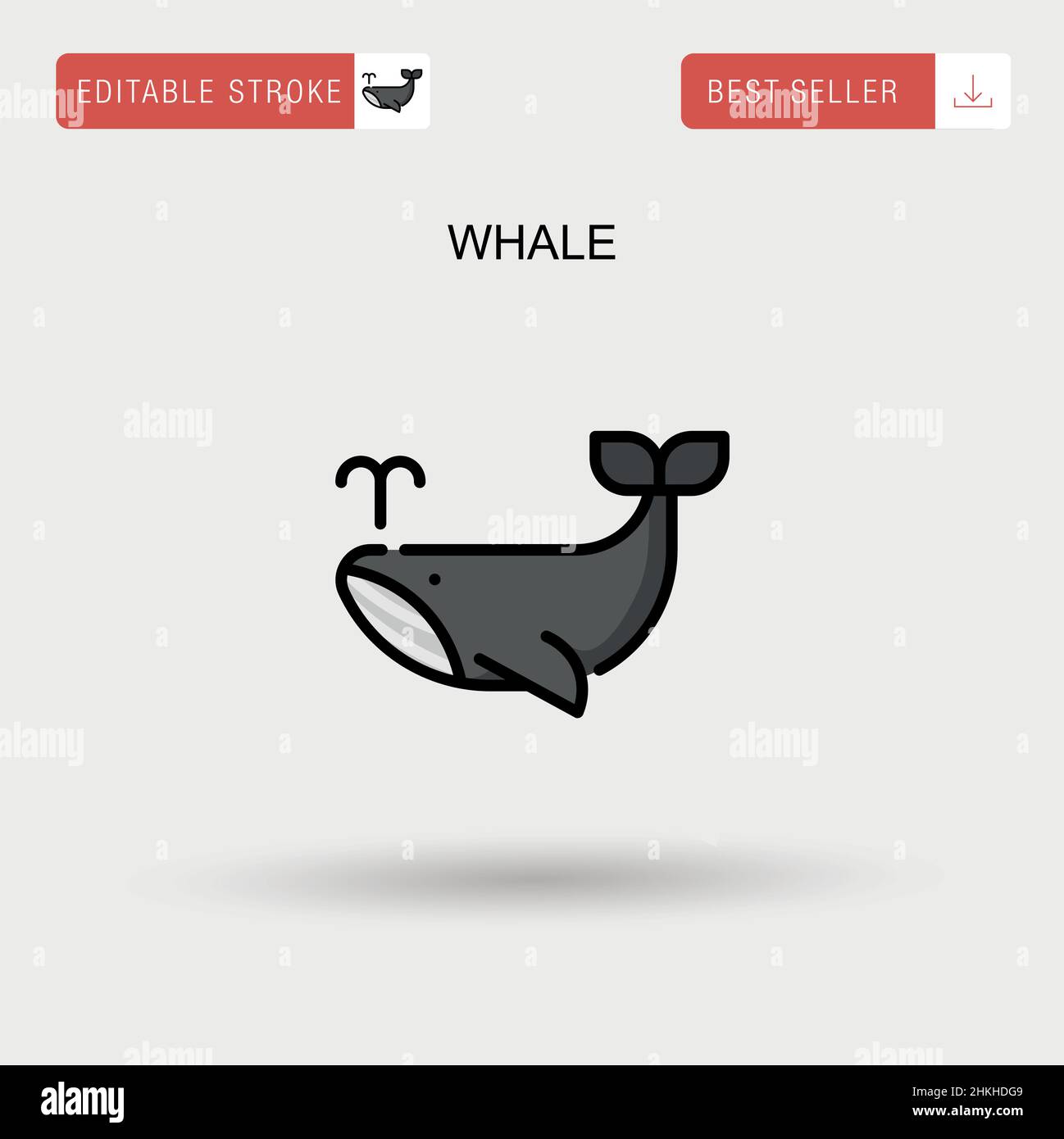 Whale Simple vector icon Stock Vector Image & Art - Alamy