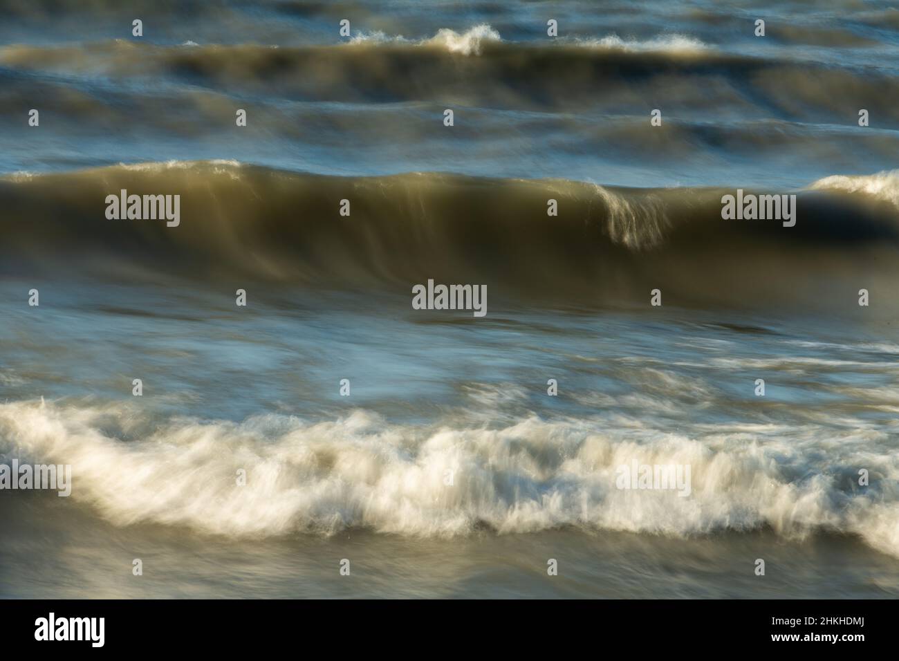 Lake Ontario waves crashing into surf beach front water waves with ...