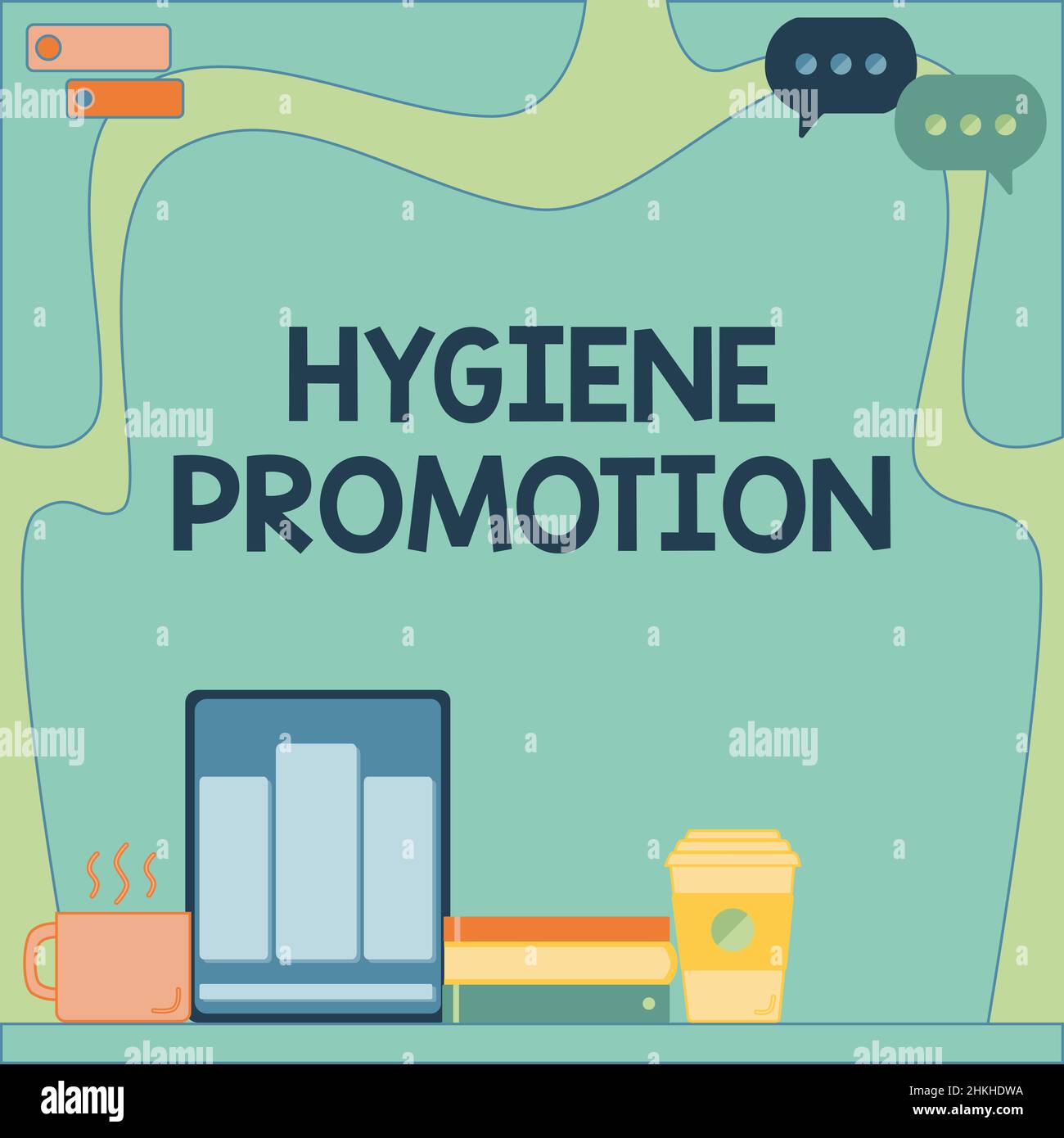 Text caption presenting Hygiene Promotion. Concept meaning systematic ...