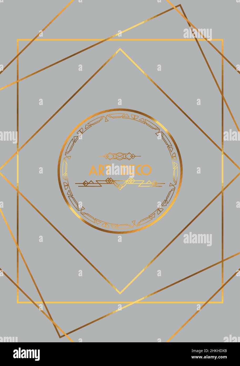 art deco lettering gray frame Stock Vector Image & Art - Alamy