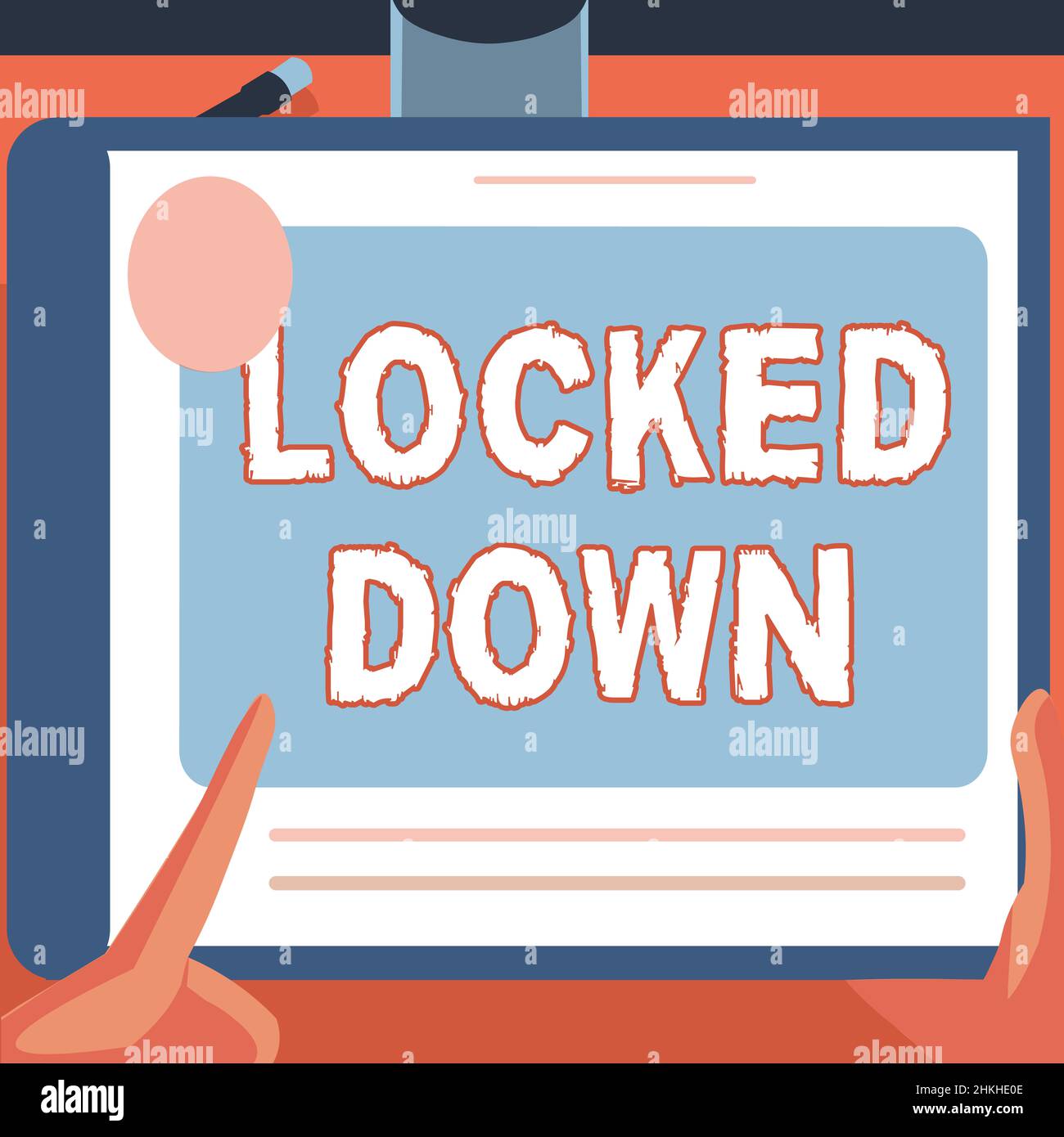 Text showing inspiration Locked Down. Internet Concept emergency ...