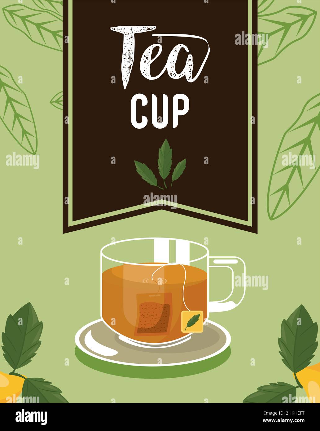 tea cup lettering with glass Stock Vector Image & Art - Alamy