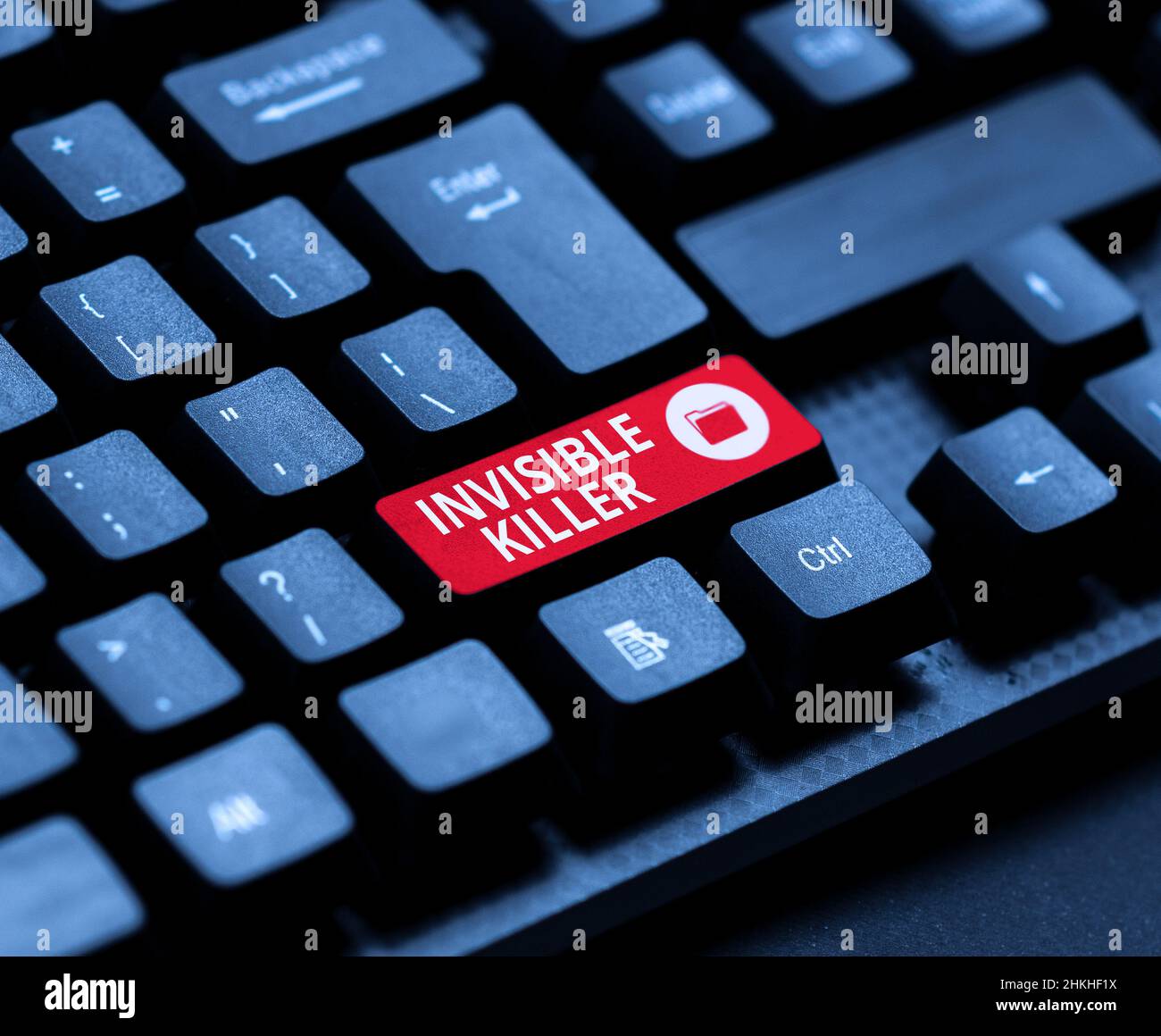 Hand writing sign Invisible Killer. Business showcase presence into the ...