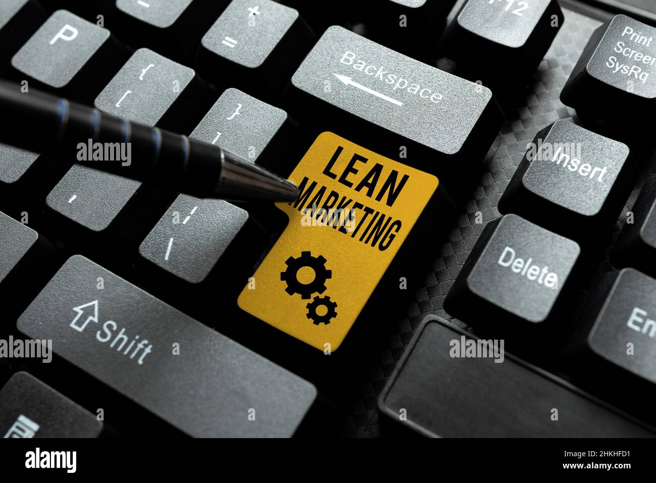 Sign displaying Lean Marketing. Concept meaning in charge of testing ...