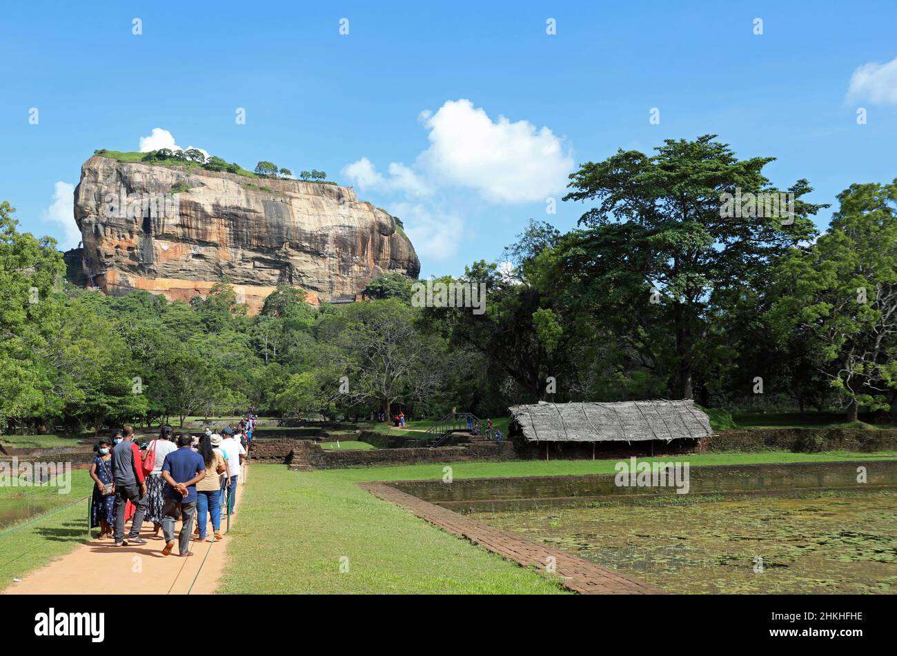 Tourists visiting Sigiriya ancient rock fortress in Sri Lanka Stock ...