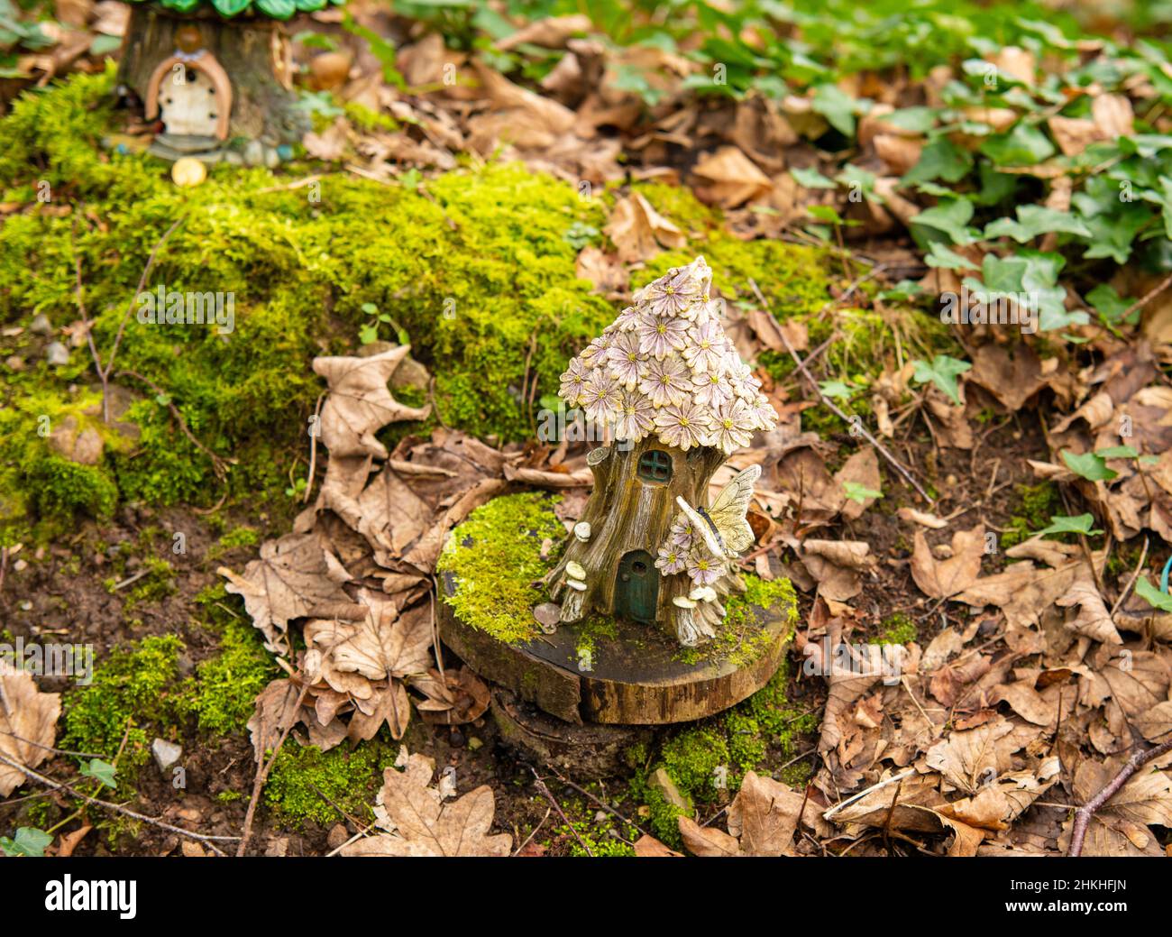 Houses for fairies and gnomes, a colorful town for fairy gnomes Stock ...