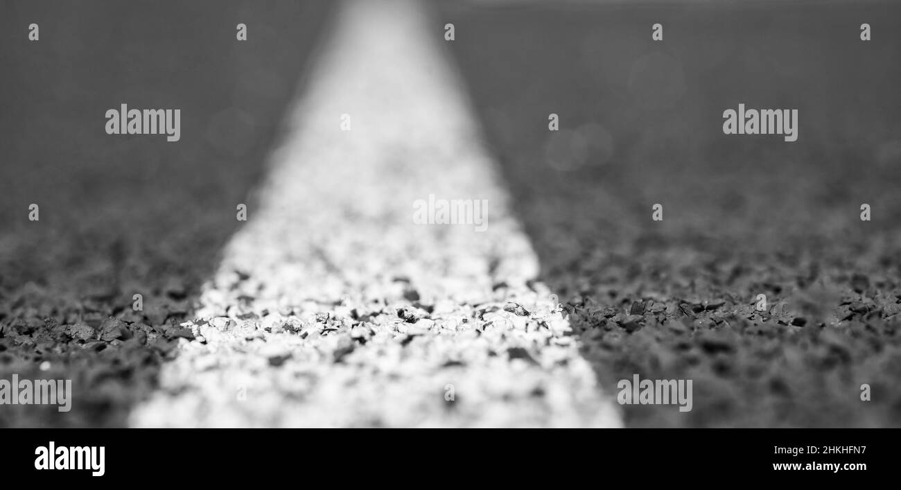 finish line. health and sport. path for runners. racetrack on outdoor ...