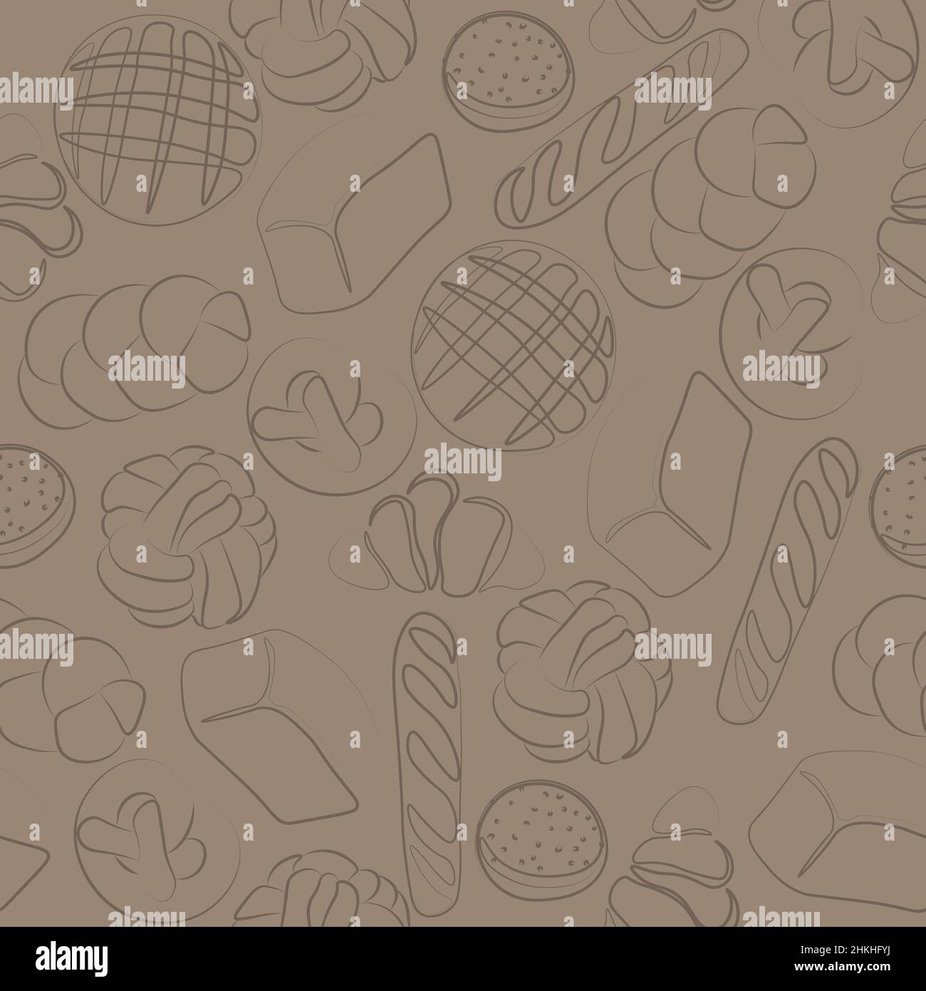 Trendy vector pattern for bakery or cafe.Illustrations of buns,bread ...