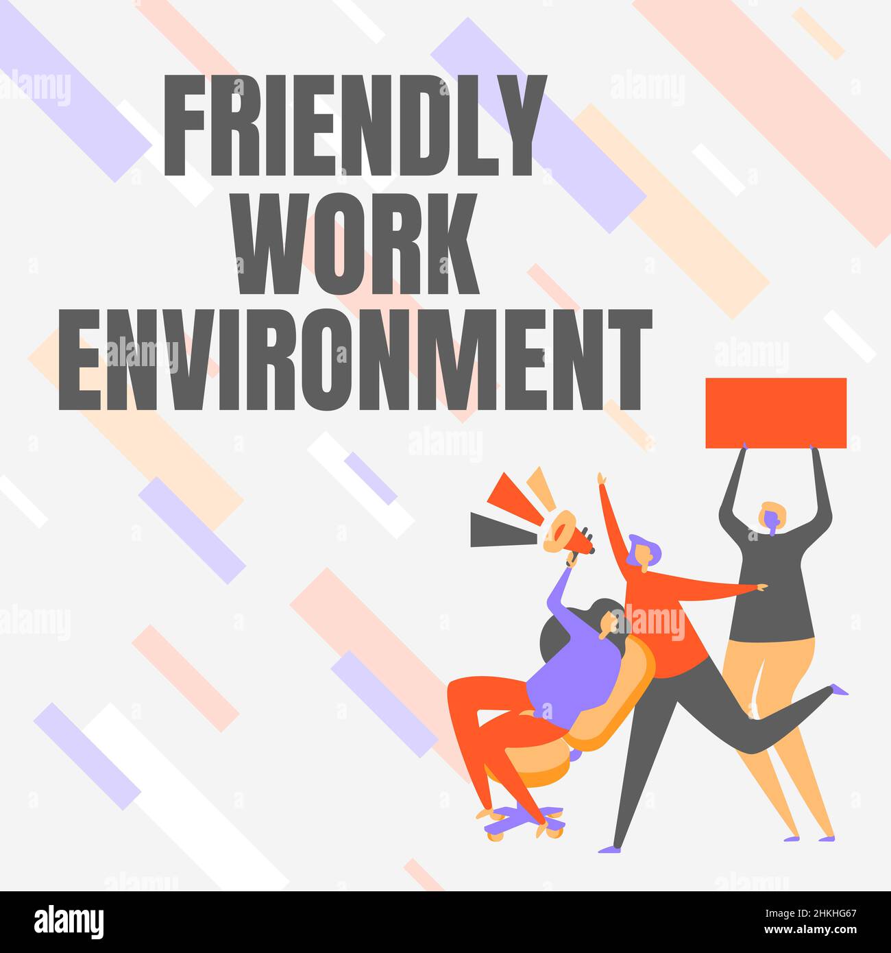 Text sign showing Friendly Work Environment. Concept meaning ...