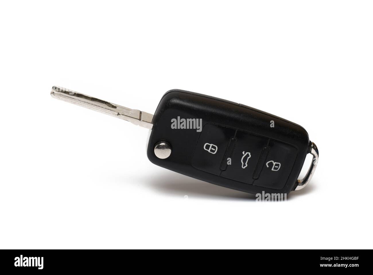 Close up of modern folding car key with remote control for unlocking ...