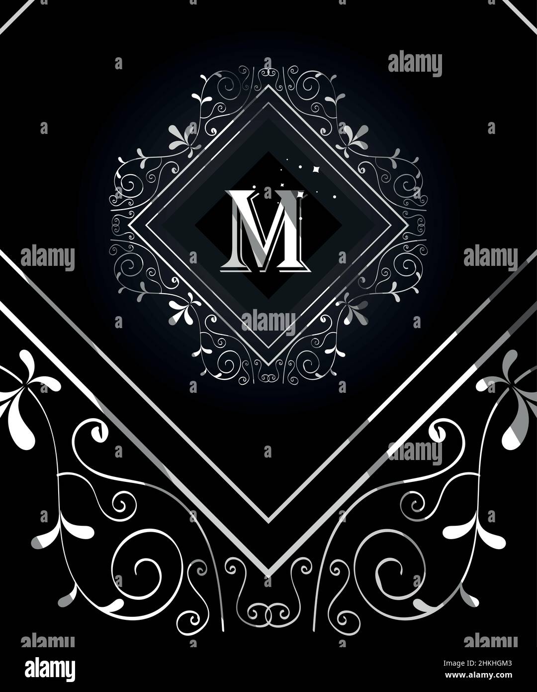 silver monogram with m Stock Vector Image & Art - Alamy