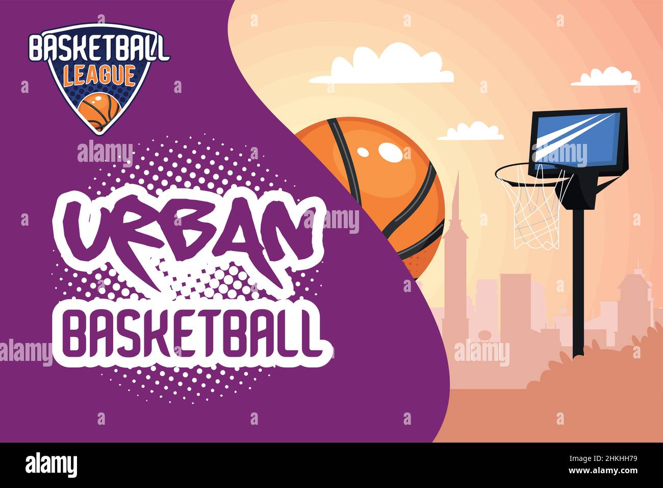 urban basketball lettering and basket Stock Vector Image & Art - Alamy
