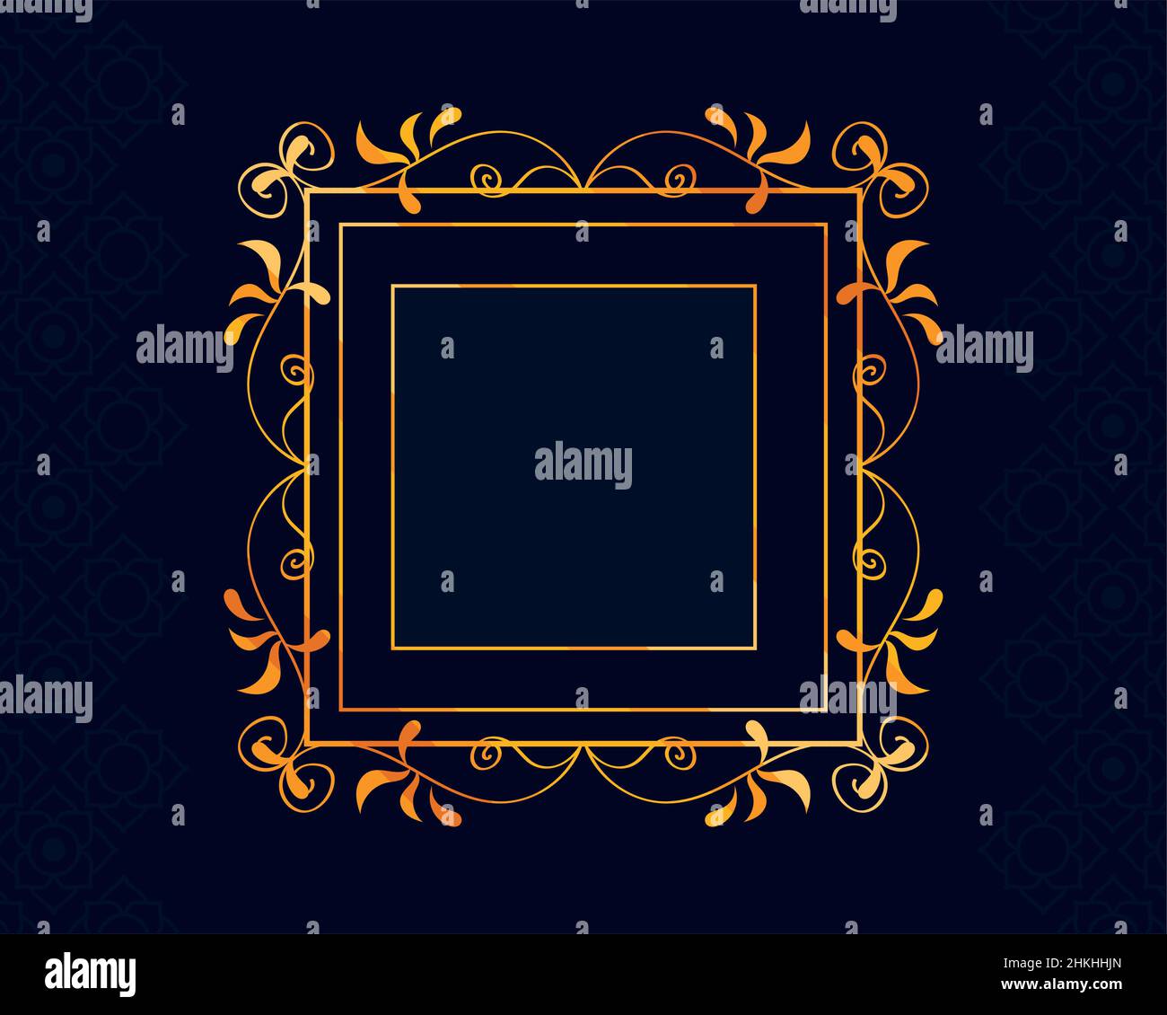 golden monogram square frame Stock Vector Image & Art - Alamy