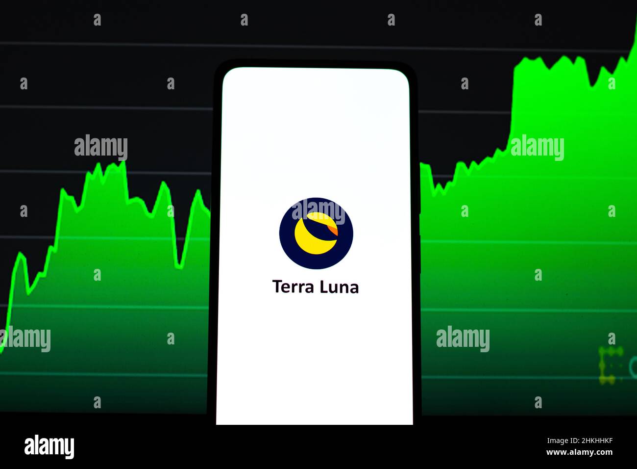 West Bangal, India - February 4, 2022 : Terra luna logo on phone screen ...