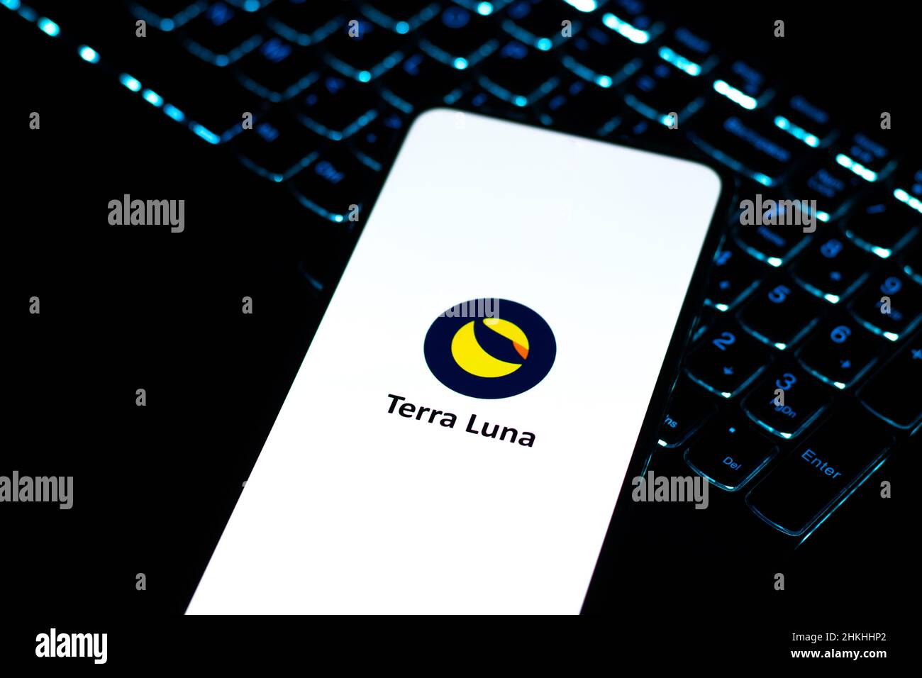 West Bangal, India - February 4, 2022 : Terra luna logo on phone screen ...