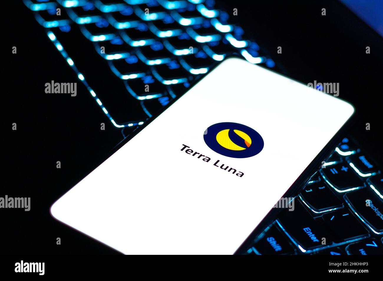 West Bangal, India - February 4, 2022 : Terra luna logo on phone screen ...