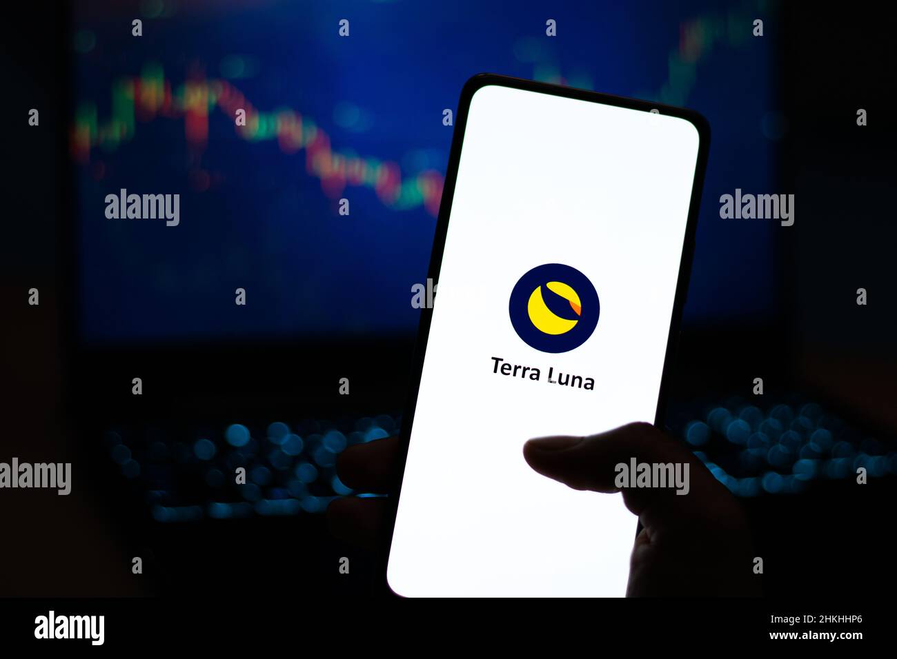 West Bangal, India - February 4, 2022 : Terra luna logo on phone screen ...