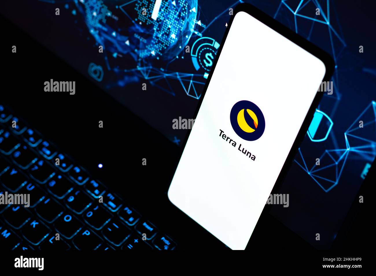 West Bangal, India - February 4, 2022 : Terra luna logo on phone screen ...