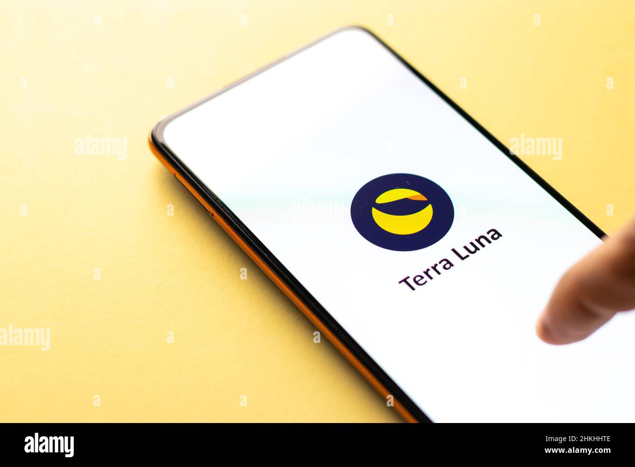 West Bangal, India - February 4, 2022 : Terra luna logo on phone screen ...
