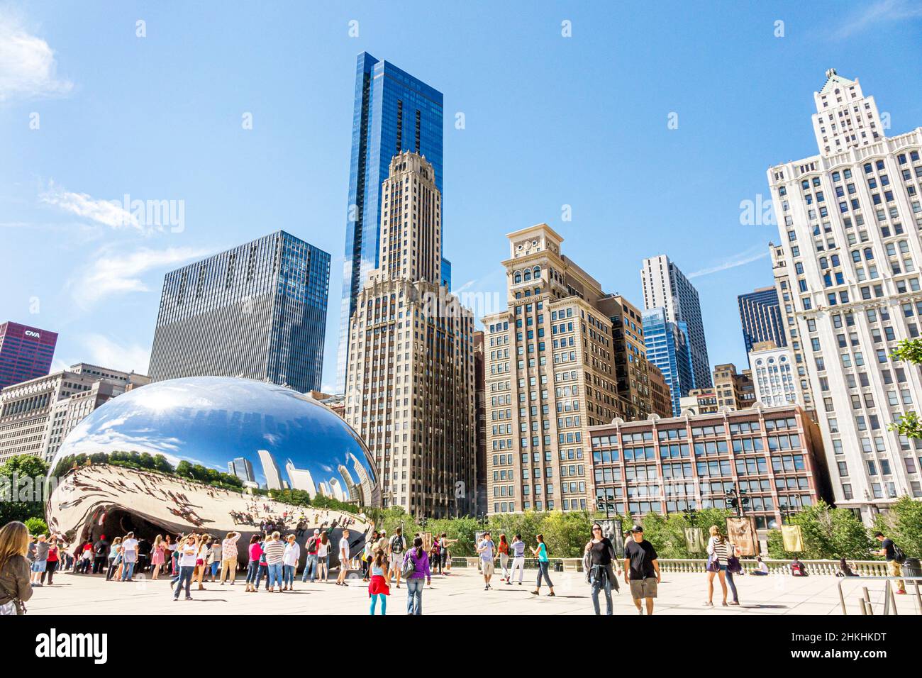 Chicago Illinois,Loop,Millennium Park The Bean,artist Anish Kapoor ...