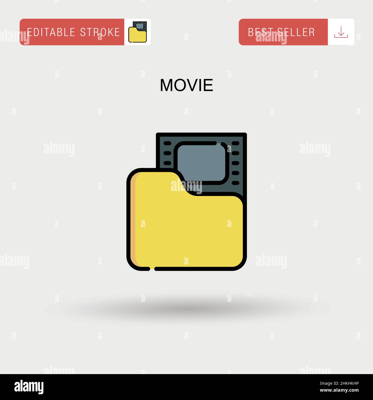 Movie film icon simple hi-res stock photography and images - Alamy