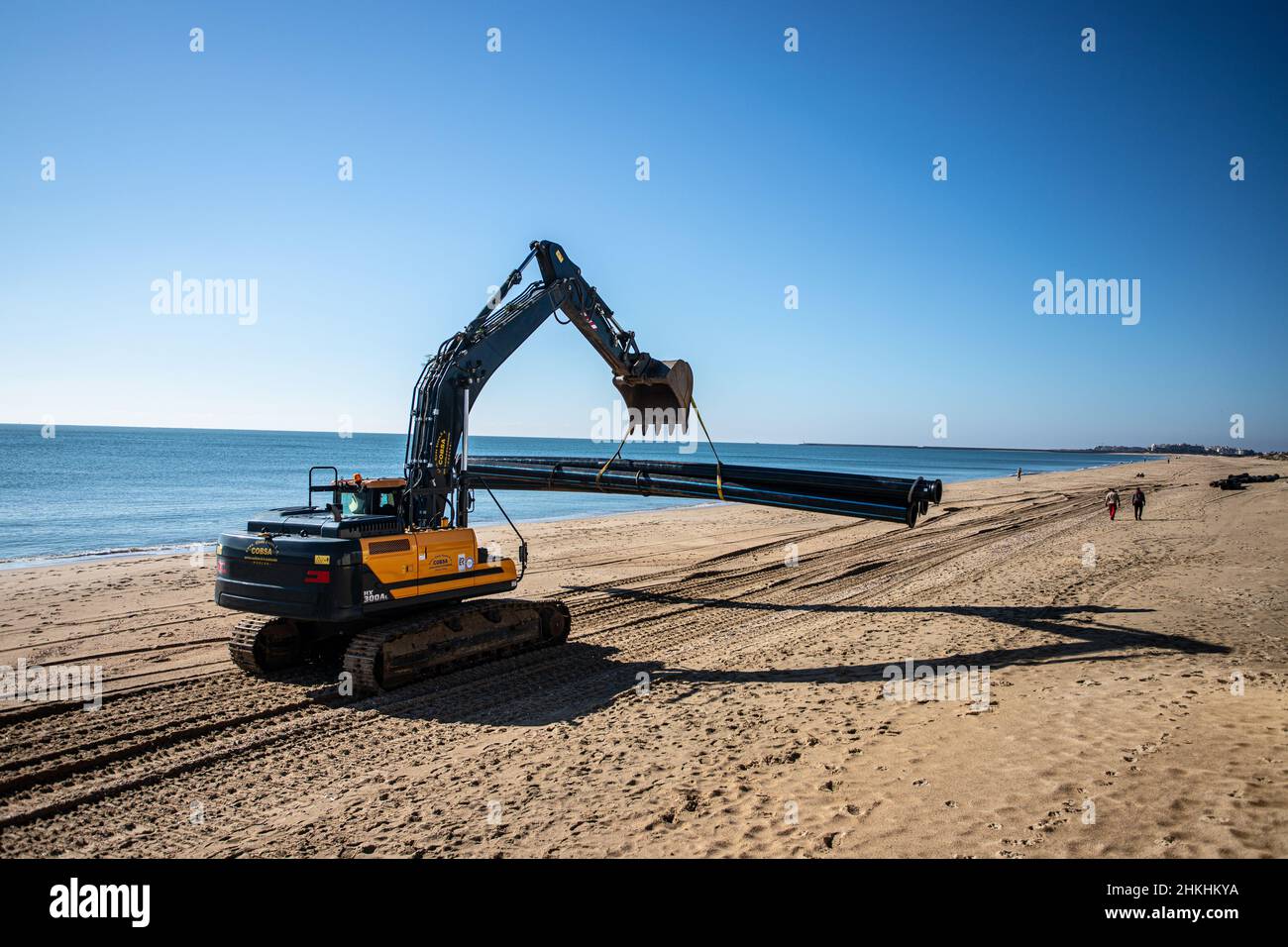 construction at the beach Stock Photo - Alamy