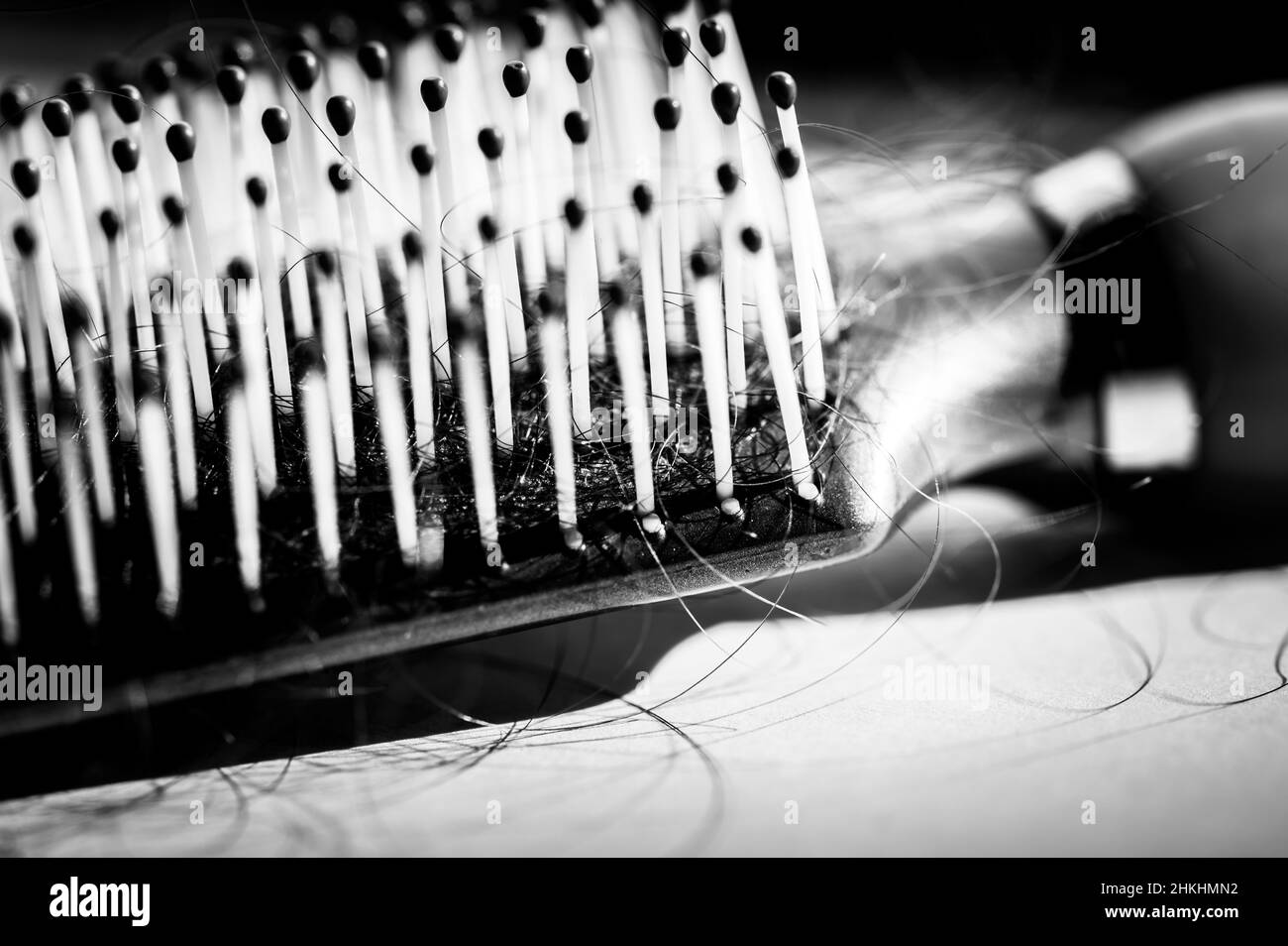 Tangled hair brush Black and White Stock Photos & Images - Alamy