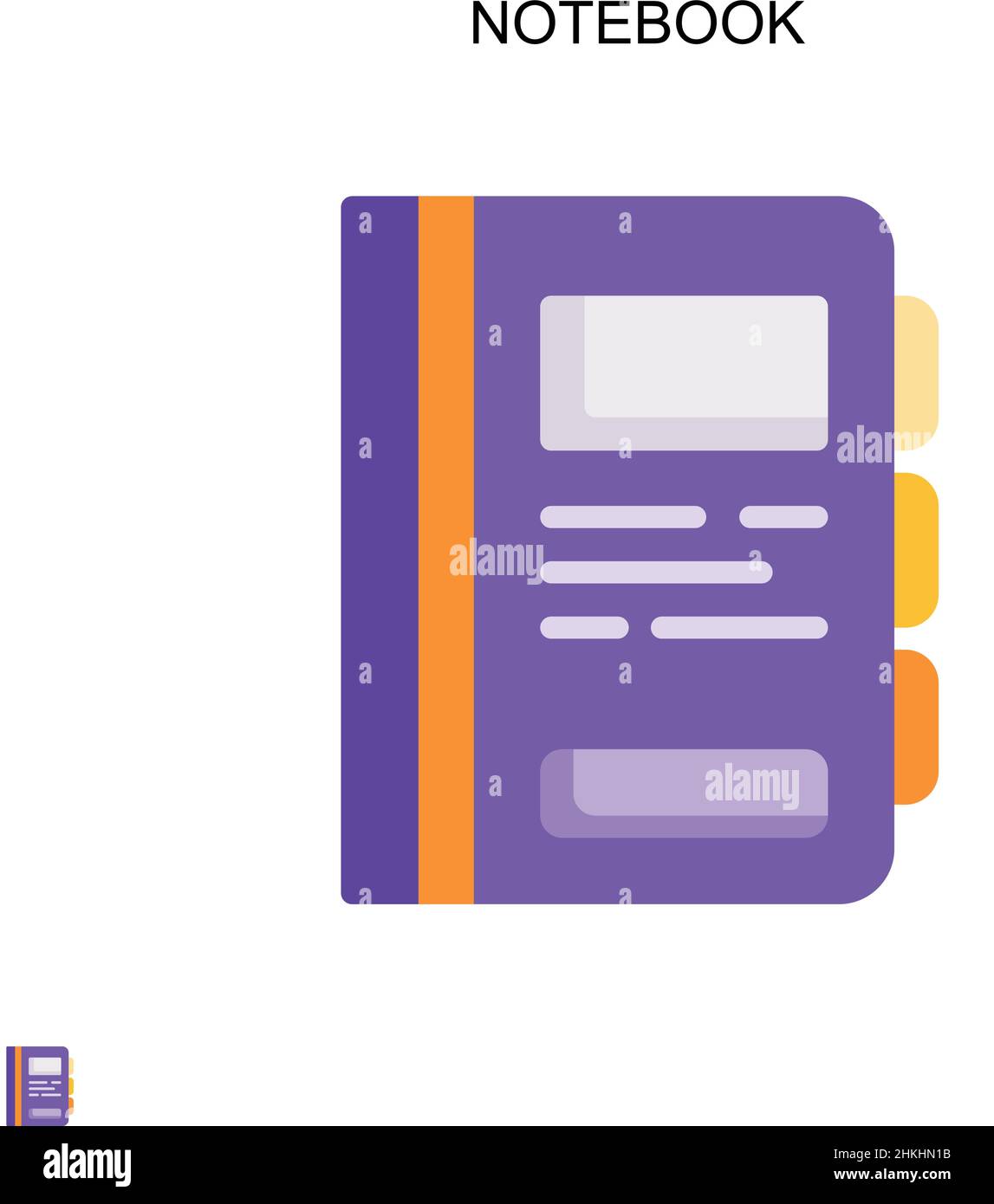 Notebook Simple vector icon. Illustration symbol design template for ...