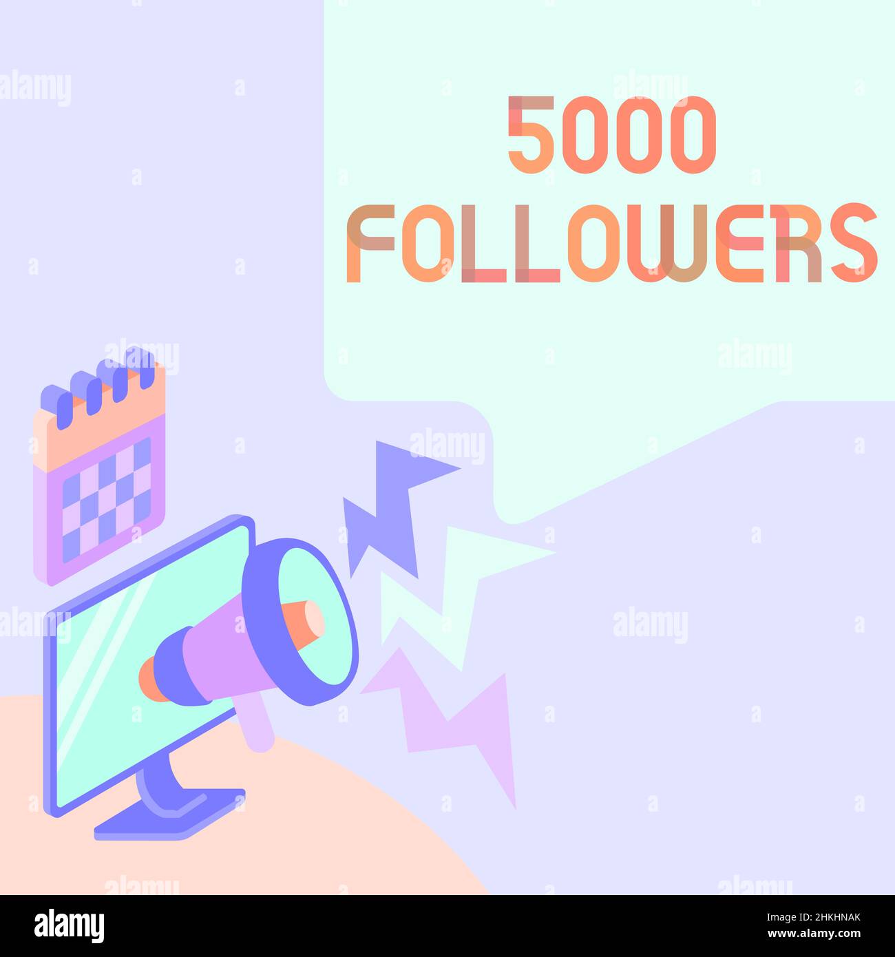 Inspiration showing sign 5000 Followers. Business approach number of ...