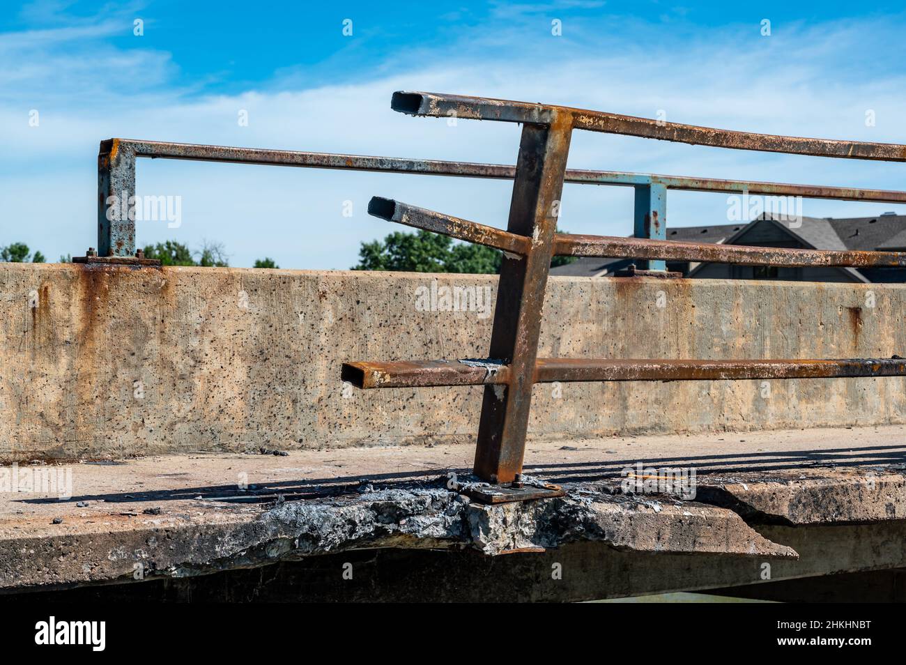 Damaged guardrail hi-res stock photography and images - Alamy