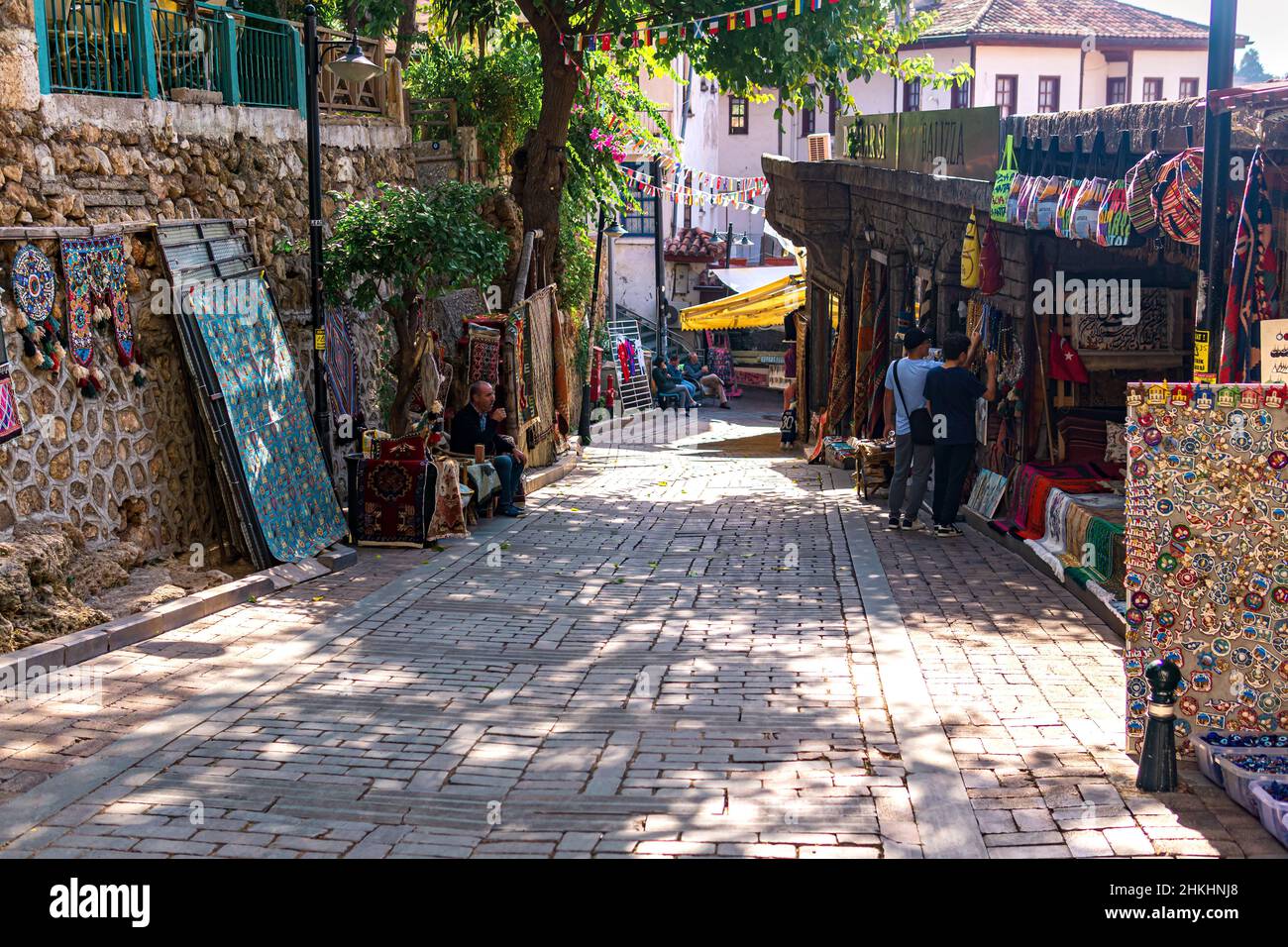 Antalya, Turkey - November 15, 2021: street market in Kaleiçi - the ...