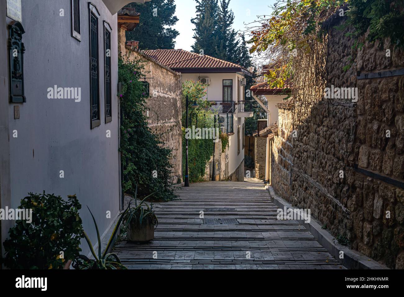 Antalya, Turkey - November 15, 2021: narrow winding streets of Kaleiçi ...