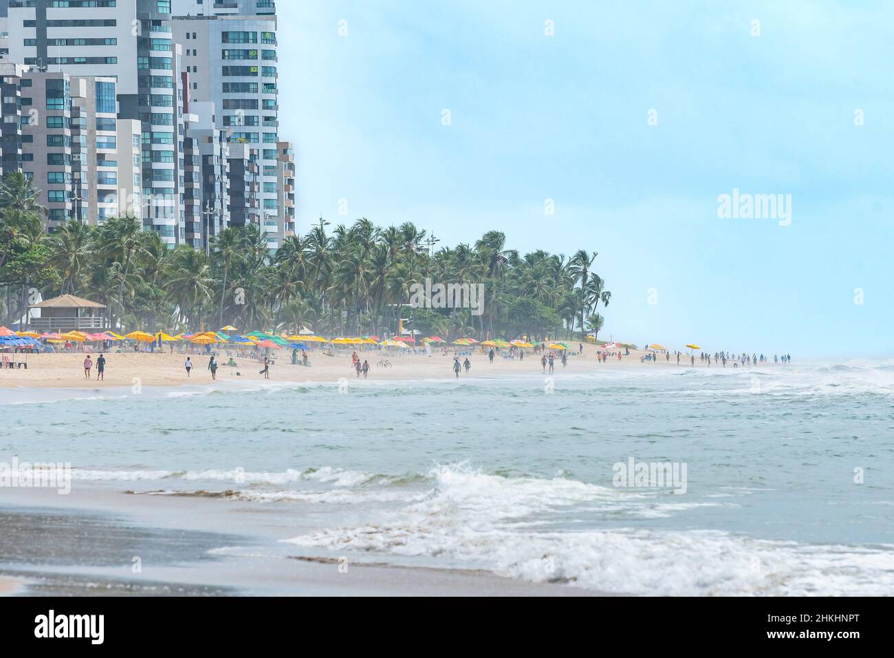 Morning at the beach of Boa Viagem in Recife, Pernambuco state, Brazil ...