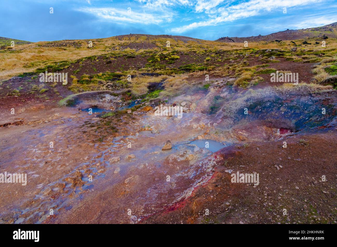 Hike to Reykjadalur Hot Spring Thermal River in Iceland Stock Photo - Alamy
