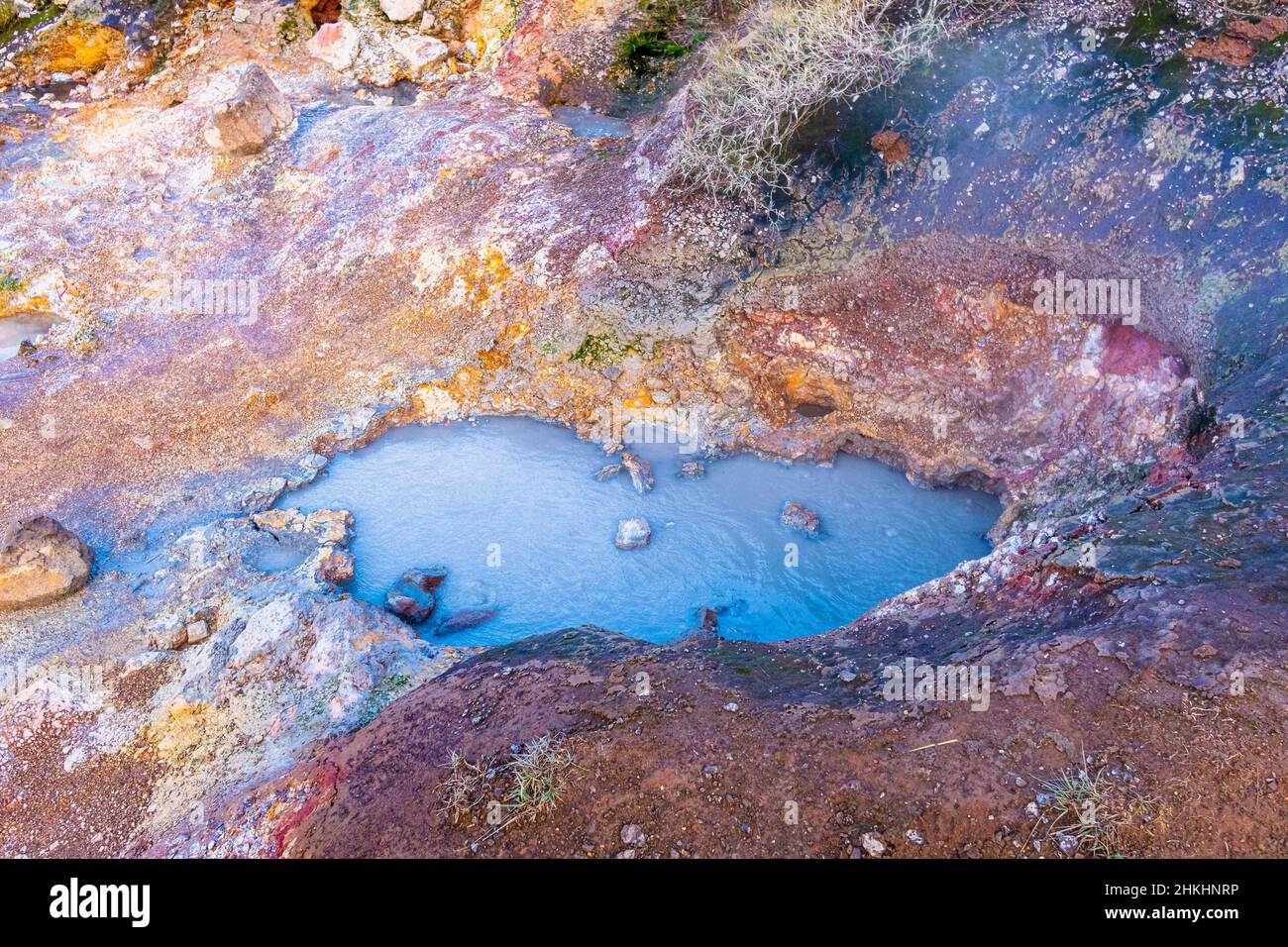 Hike to Reykjadalur Hot Spring Thermal River in Iceland Stock Photo - Alamy