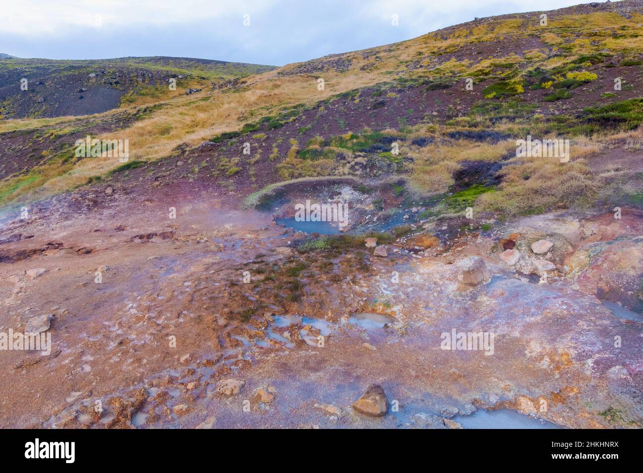 Hike to Reykjadalur Hot Spring Thermal River in Iceland Stock Photo - Alamy